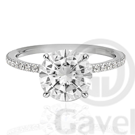 3.07ct Round Diamond Engagement Ring in 14k White Gold | Gavelli ...